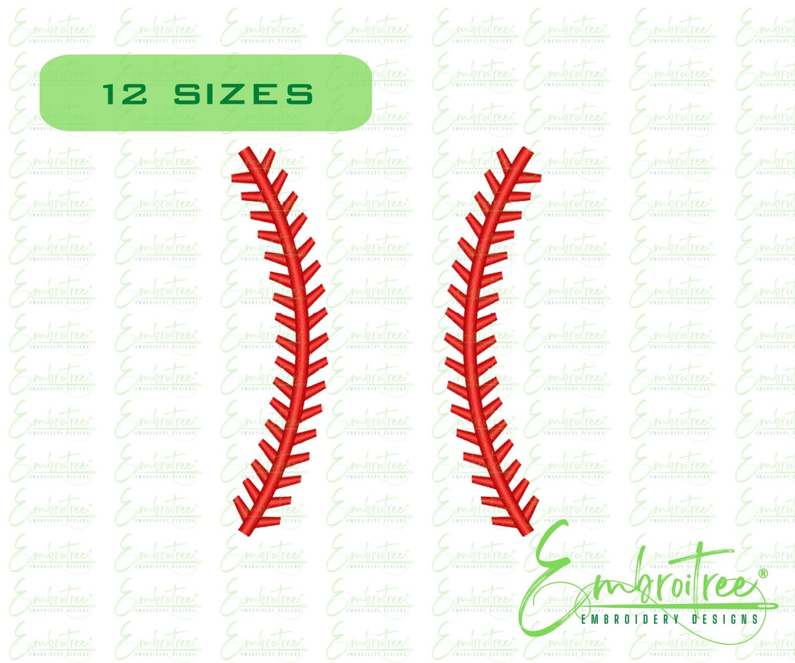 Baseball Stitches Embroidery Design - Softball Stitches Embroidery